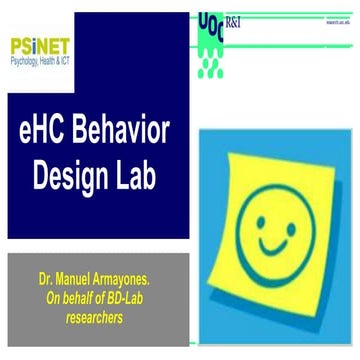 Behavior Design Lab-eHealth Center-Open University of Catalonia | PPT