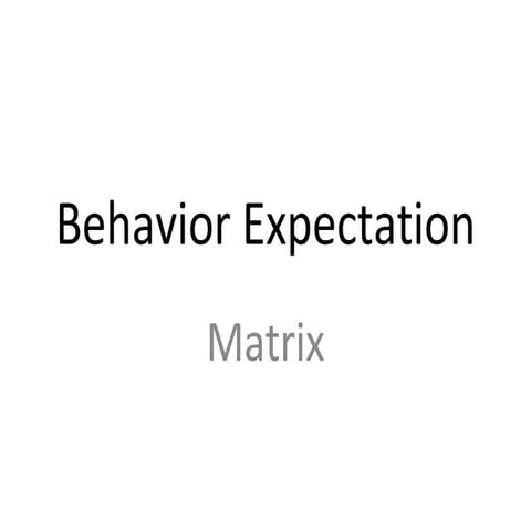 Behavior expectation | PPT