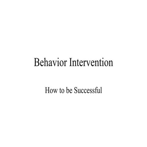 Behavior intervention | PPT