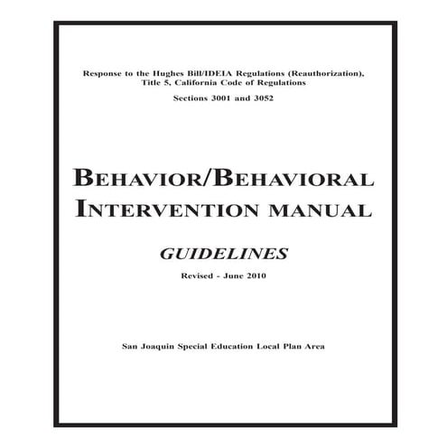 Behavior interventionmanual | PDF