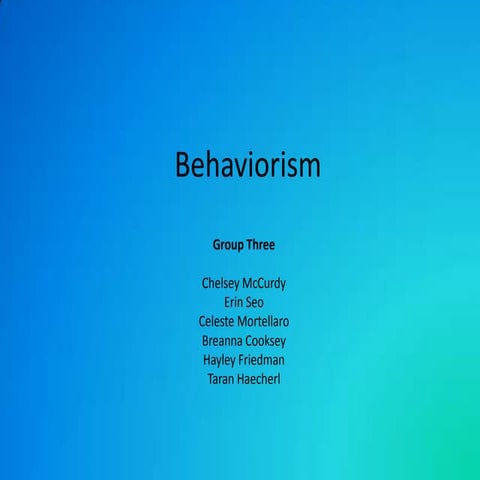 Behaviorism | PPT