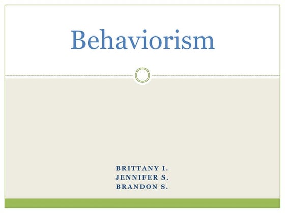 Behaviorism Theory | PPT