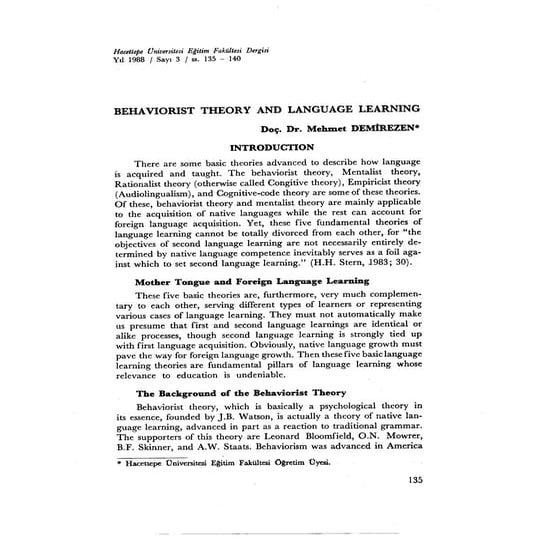 Chomsky’s and skinner’s theory of language acquisition