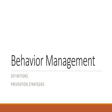 Behavior management | PPTX