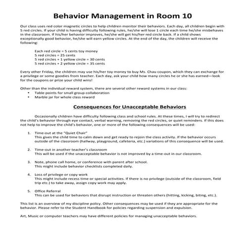 Behavior management | PDF