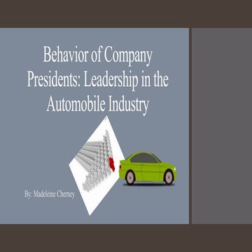 Behavior of Company Presidents: Leadership in the Automobile Industry ...