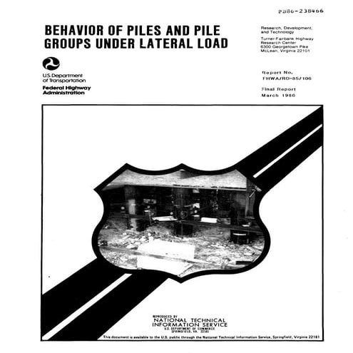 Behavior of piles and pile groups under lateral load | PDF