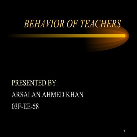 Behavior of teachers | PPT