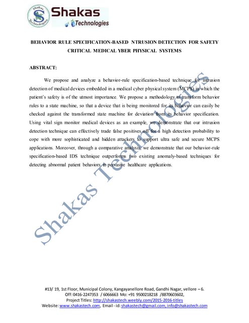 Behavior rule specification based intrusion | PDF