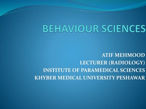 Behavioral science | PPT