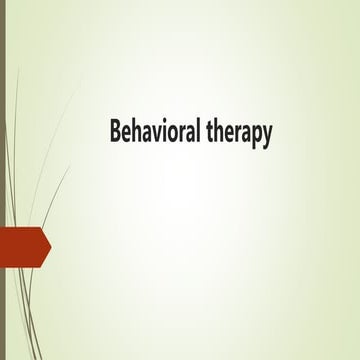Behavior therapy | PPT