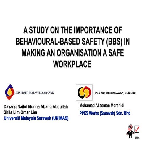 BEHAVIOURAL-BASED SAFETY (BBS) TRAINING HSE | PPT