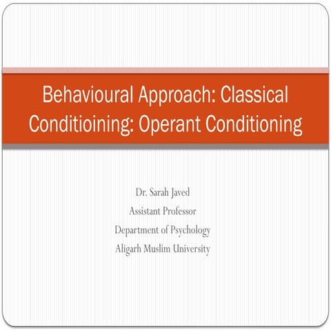 Background to behavioural approach Psychotherapy | PPTX