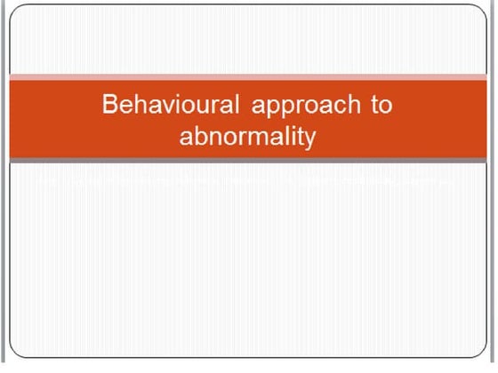 Behavioral Psychology | PPT