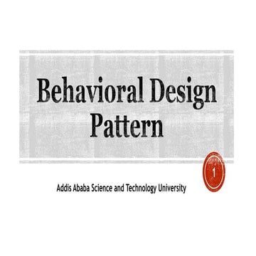 Behavioural design pattern | PPTX