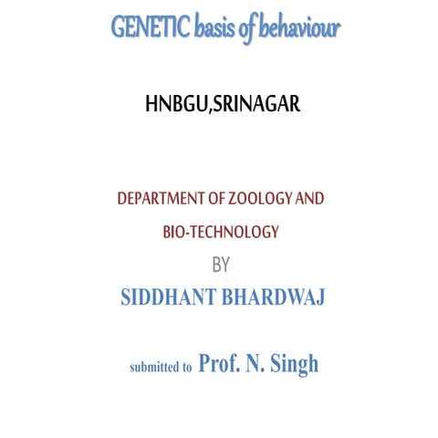 Behavioural genetics.pptx sid | PPTX