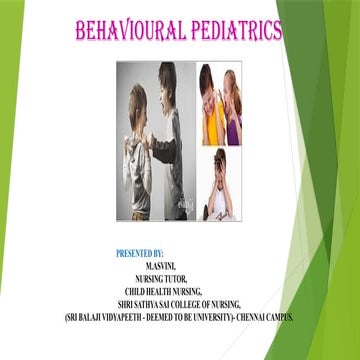 CHAPTER -V : BEHAVIOURAL PAEDIATRICS.PPT