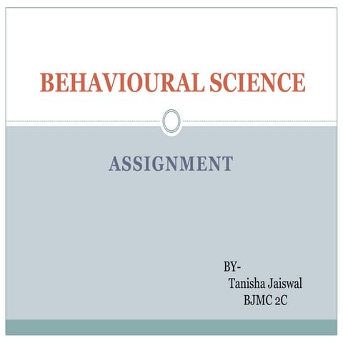 Behavioural science | PPT
