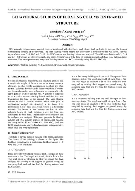Seismic response of multi storey irregular building with floating column | PDF