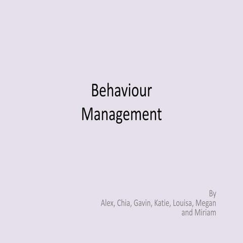 Behaviour for learning | PPTX