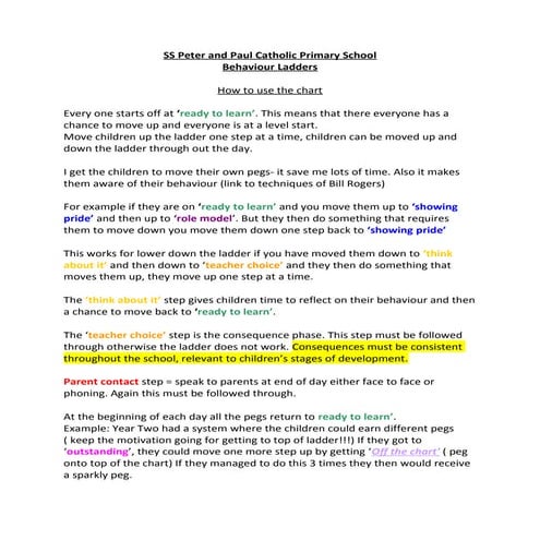 Behaviour ladder 2014_and_consequences | DOC