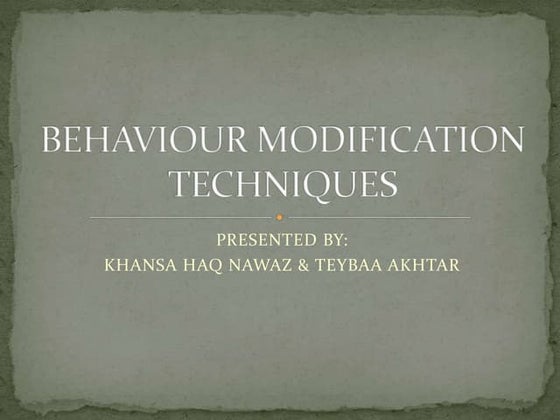 Modeling- behavior modification technique | PPT