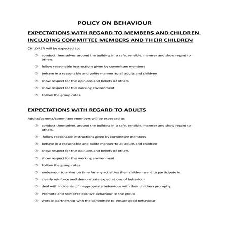 Behaviour policy | PDF