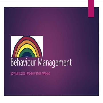 Behaviour Management Training | Rainbow Staff Training Day | PPTX