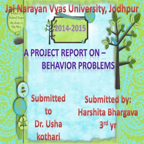 Behaviour problem | PPTX | Mental Health | Diseases and Conditions