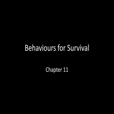 Behaviours for survival | PPTX