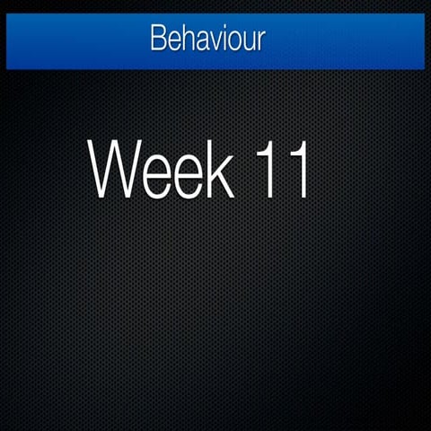 Behaviour week 11 | PDF