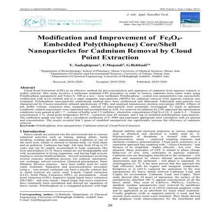 Modification and Improvement of Fe3O4-Embedded Poly(thiophene) Core ...