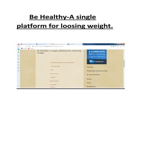 Be healthy -A single platform for loosing weight. | PDF