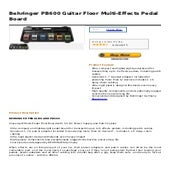 Behringer pb600 guitar floor multi effects pedal board