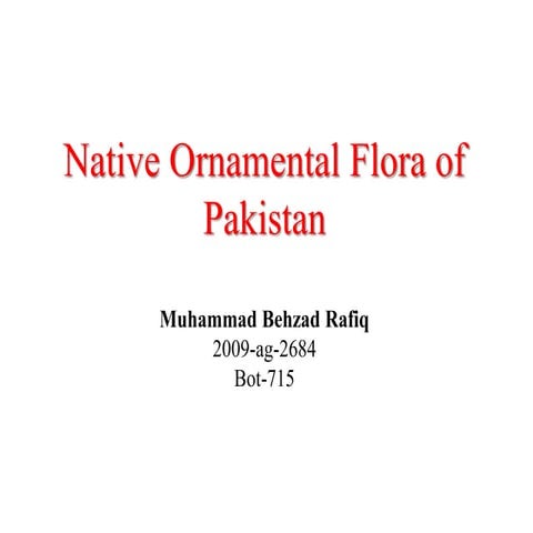 Native Plants of Pakistan | PPTX