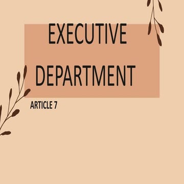 Executive department of philippines constitution | PDF