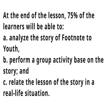 Footnote to Youth | PPTX