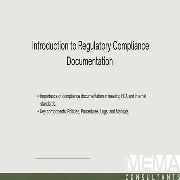 Comprehensive Guide to Regulatory Compliance Documentation | PDF