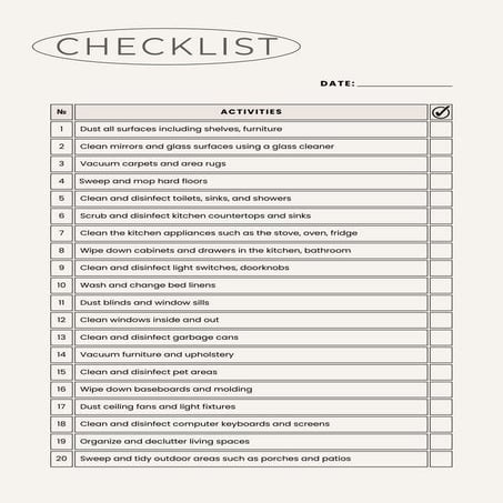 Beige Minimalist Professional Cleaning Checklist.pdf | Bath and Shower ...