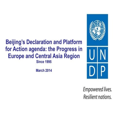 Beijing’s Declaration and Platform for Action agenda: Progress in ...