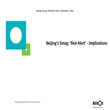 Beijing’s Smog: ‘Red Alert’ - Implications | PDF