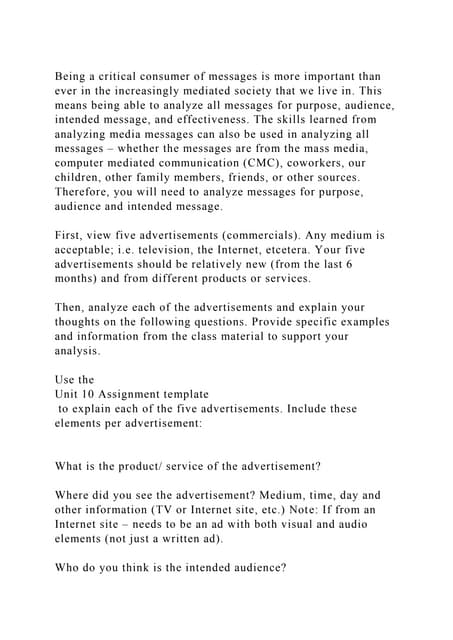 Create a 9 to 12 page Powerpoint presentation in whch you analyze .docx