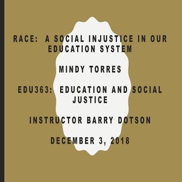 Being a leader for social justice in education | PPT