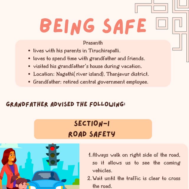 TN Class VIII, Prose- BEING SAFE | PDF