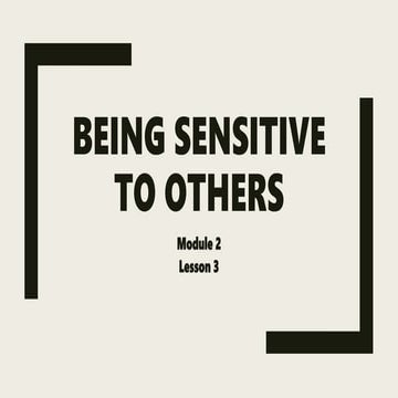Being sensitive to Others | PPTX
