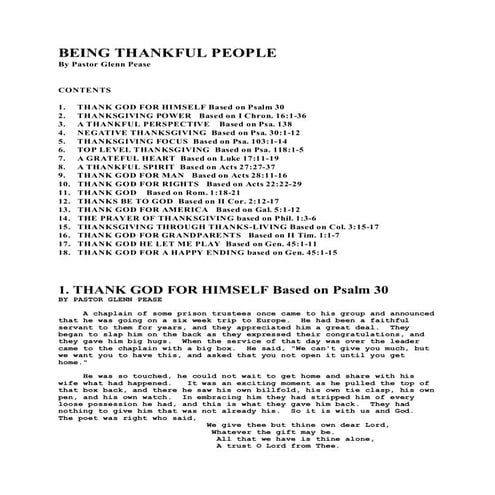 BEING THANKFUL PEOPLE | PDF