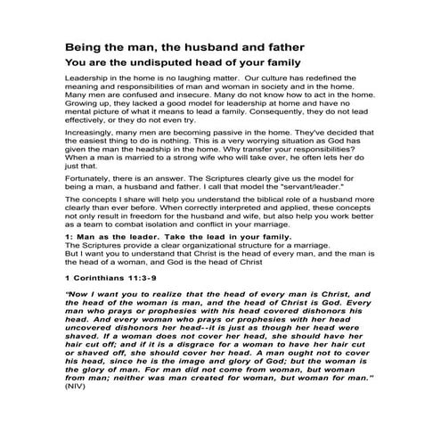 Being the man, the husband and father | DOC