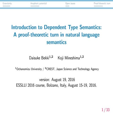 ESSLLI2016 DTS Lecture Day 5-2: Proof-theoretic Turn | PDF