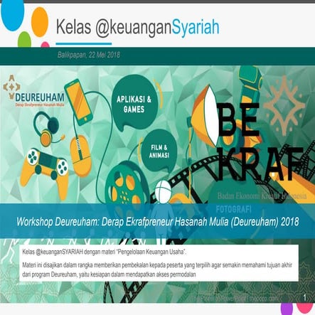 Bekraf 22.05.2018 manajemen keuangan usaha syariah (slide materi) | PDF