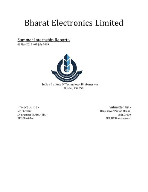 bharat-electronics-limited-ppt | PPT